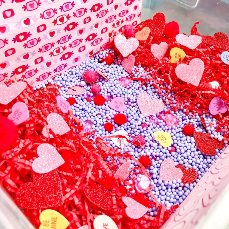 Valentine's Day Sensory Bin · Farmhouse Mama