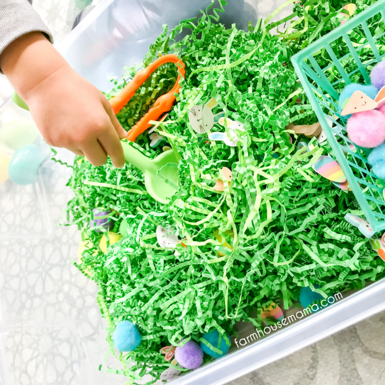 Easter Sensory Bin for Toddlers · Farmhouse Mama